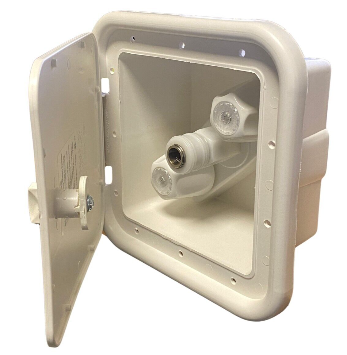 7.5" X 7.5" Spray Away Quick Connect Exterior Water Faucet Box White RV ...