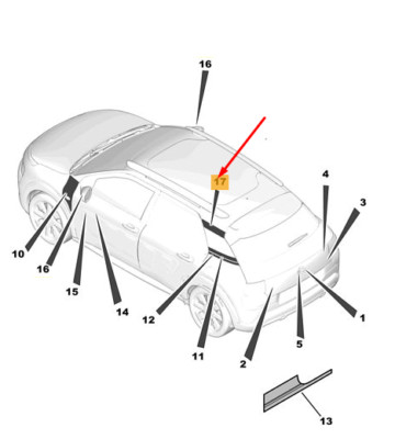 CITRO N C4 CACTUS Décoration de quart arrière droit 98144072XY Neuf ...