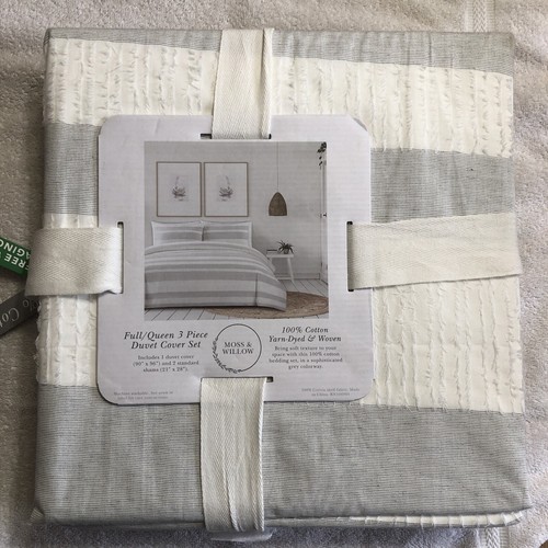 MOSS & WILLOW Full/Queen 3 PC. DUVET COVER SET ~ STUNNING ...