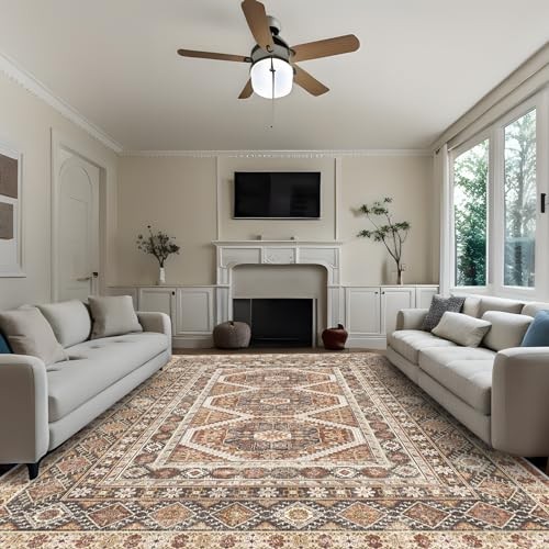 Washable Living Room Area Rug: 9x12 Large Super 9' x 12' (Rectangular ...