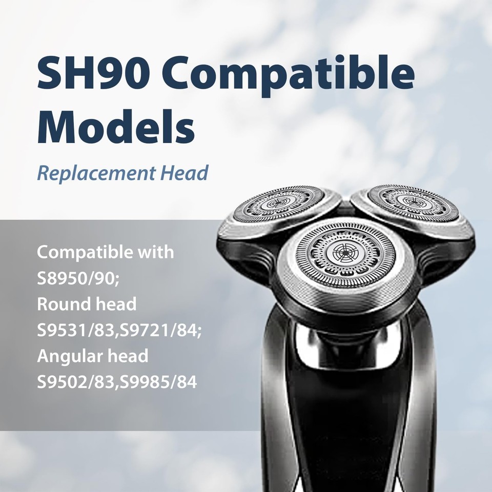 SH90 Replacement Rotary Heads for Philips Norelco Shavers Series 9000 ...