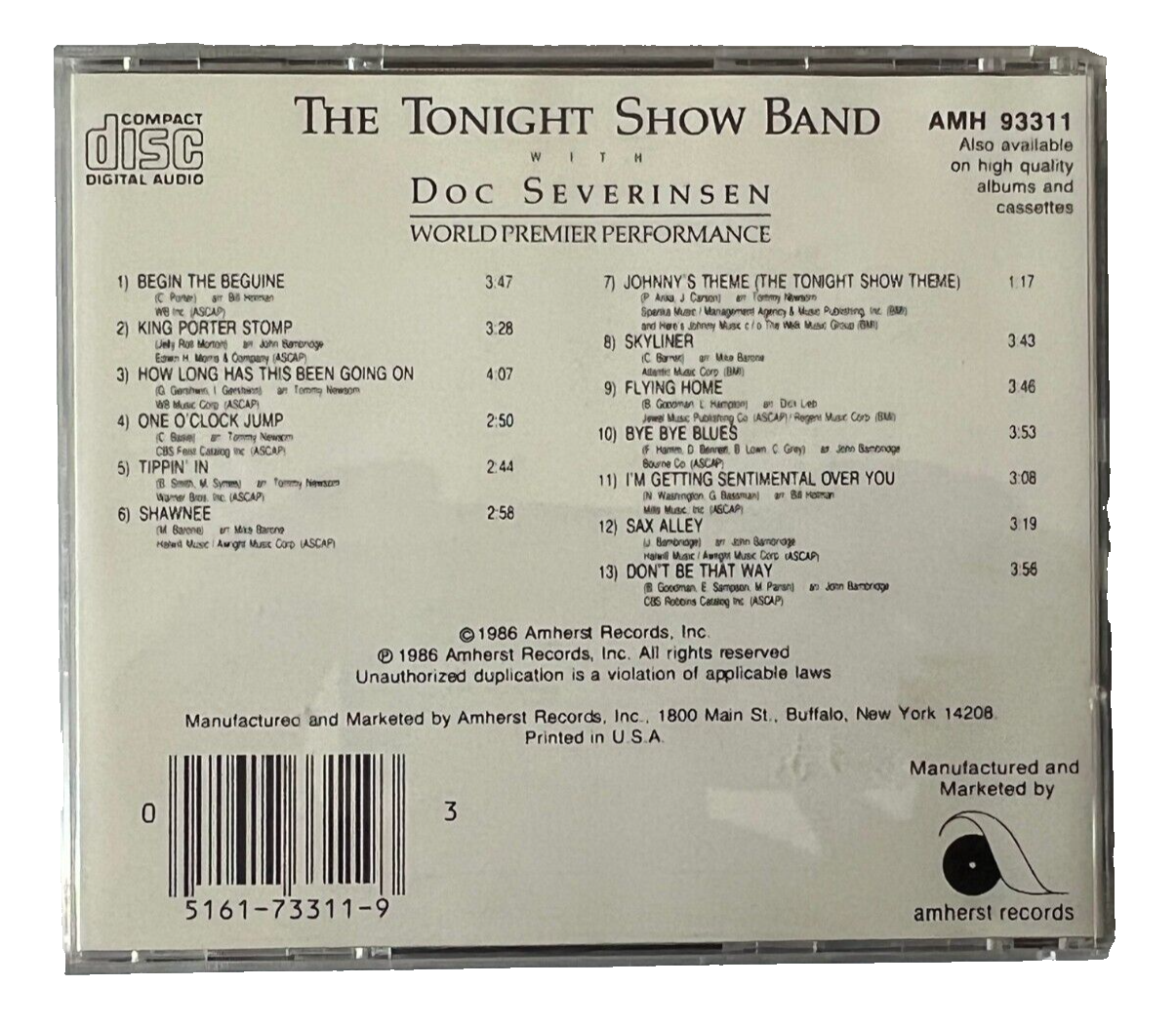 The Tonight Show Band Vol II With Doc Severinsen - CD 51617331193 | eBay