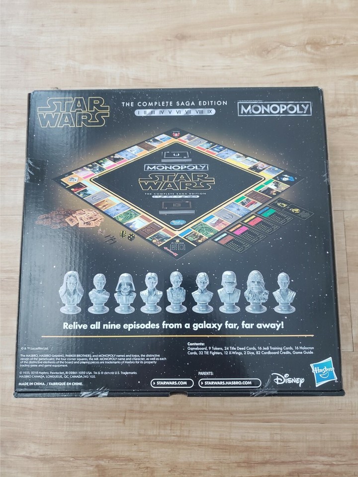 Star Wars Monopoly Game – The Complete Saga Edition- BOXES HAVE DEFECTS ...