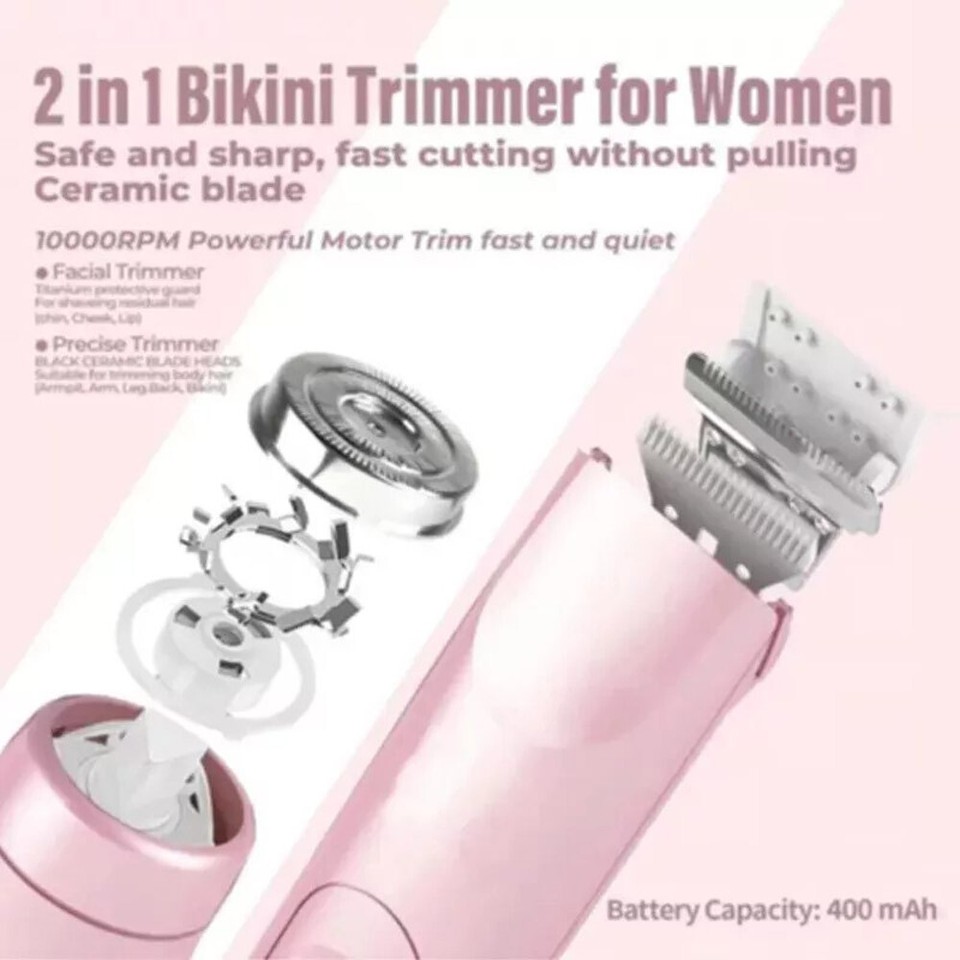 Womens Razor 2-in-1 Dual Head Electric Shaver For Women - Waterproof ...