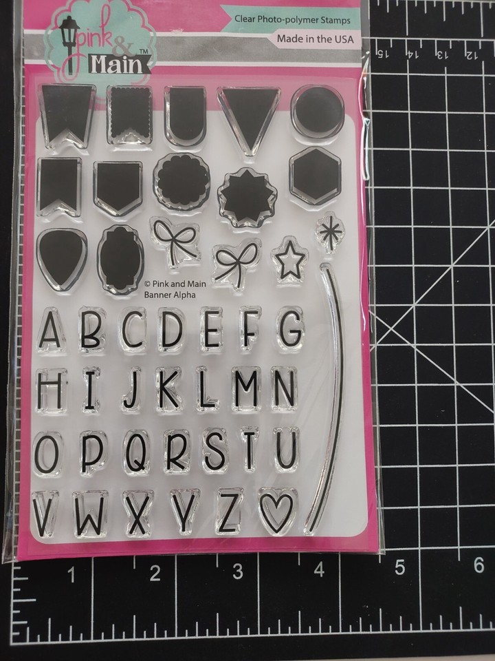 Pink and Main BANNER Alpha stamp set clear photopolymer letters ...