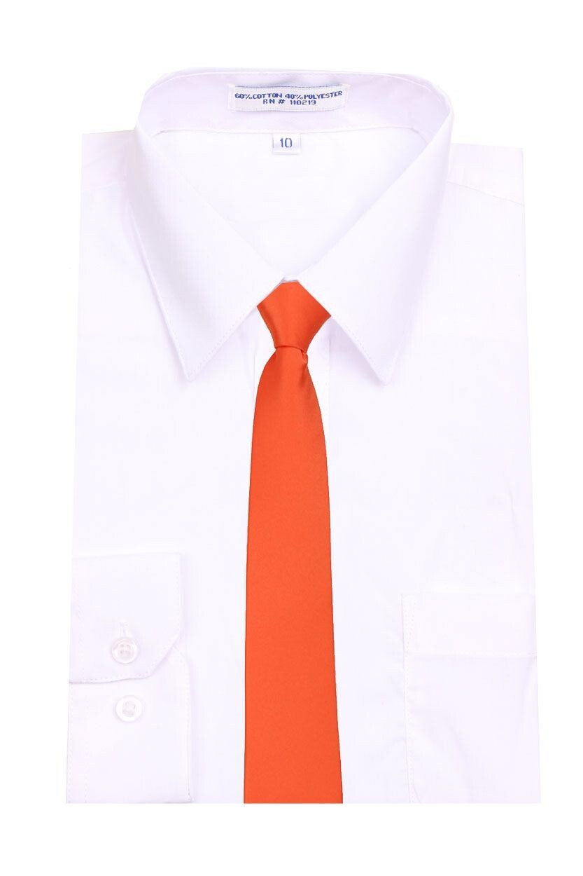 Men's Extra Long Orange Solid Pretied XL Zipper Necktie Weddings ...