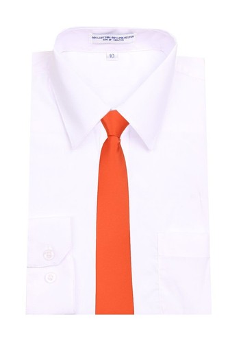 Men's Extra Long Orange Solid Pretied XL Zipper Necktie Weddings ...