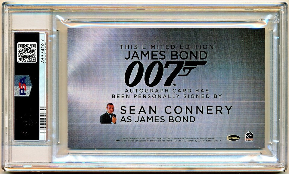2017 James Bond Archives Sean Connery Cut Autograph Auto #NNO PSA 10 ...