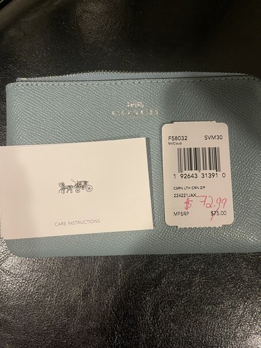 COACH Wristlet Light Light Blue NWT 192643313910 | eBay