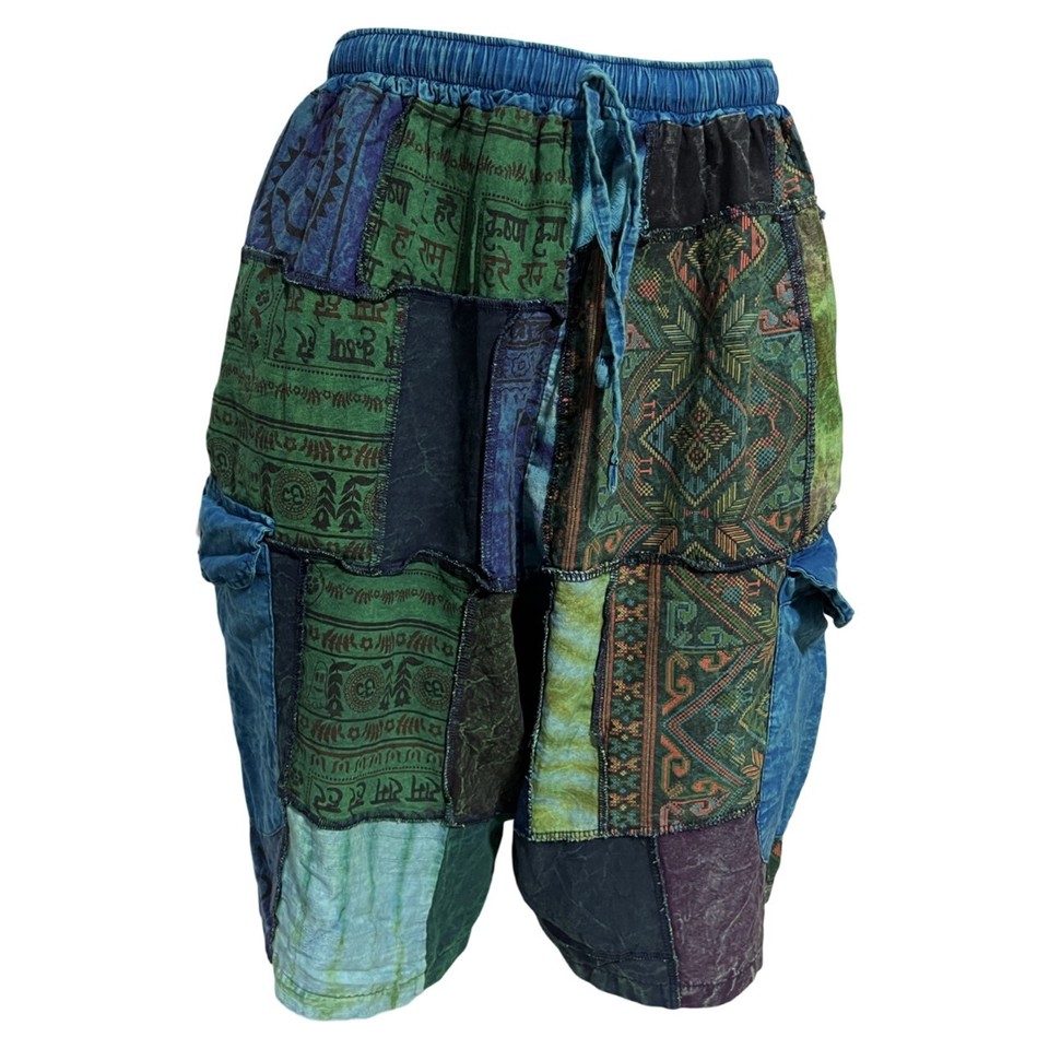 Patchwork Shorts Hand-Made 100% Cotton Unisex Comfy Light Weight ...