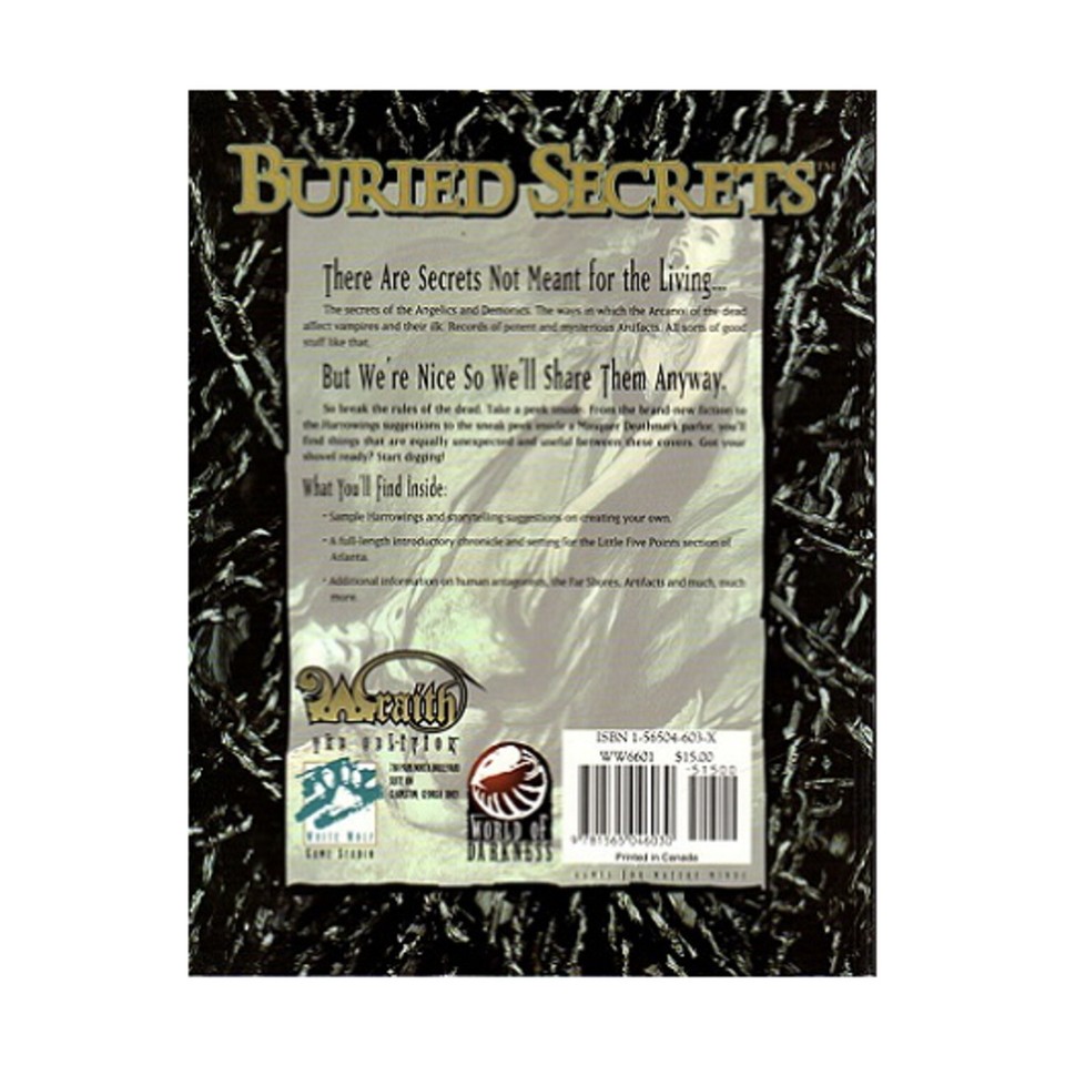 White Wolf Wraith The Oblivion Buried Secrets EX | eBay