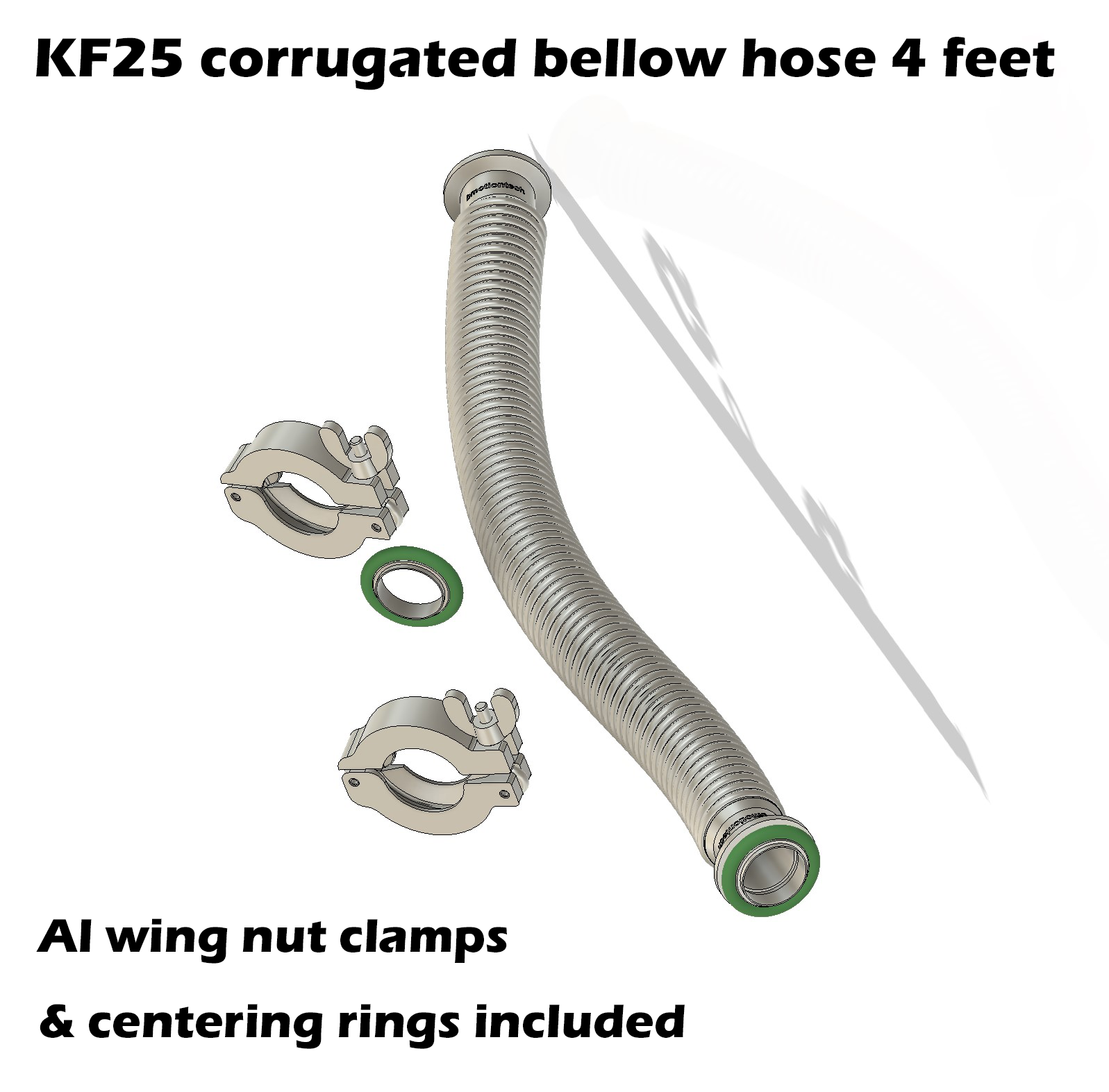 NW25 KF25 bellow hose vacuum coupling corrugated hose w/ clamp set 1 ft ...