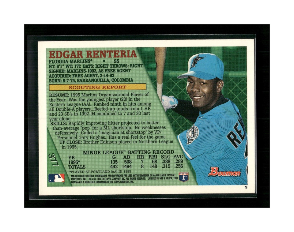 1996 Bowman Baseball Card #377 Edgar Renteria | eBay
