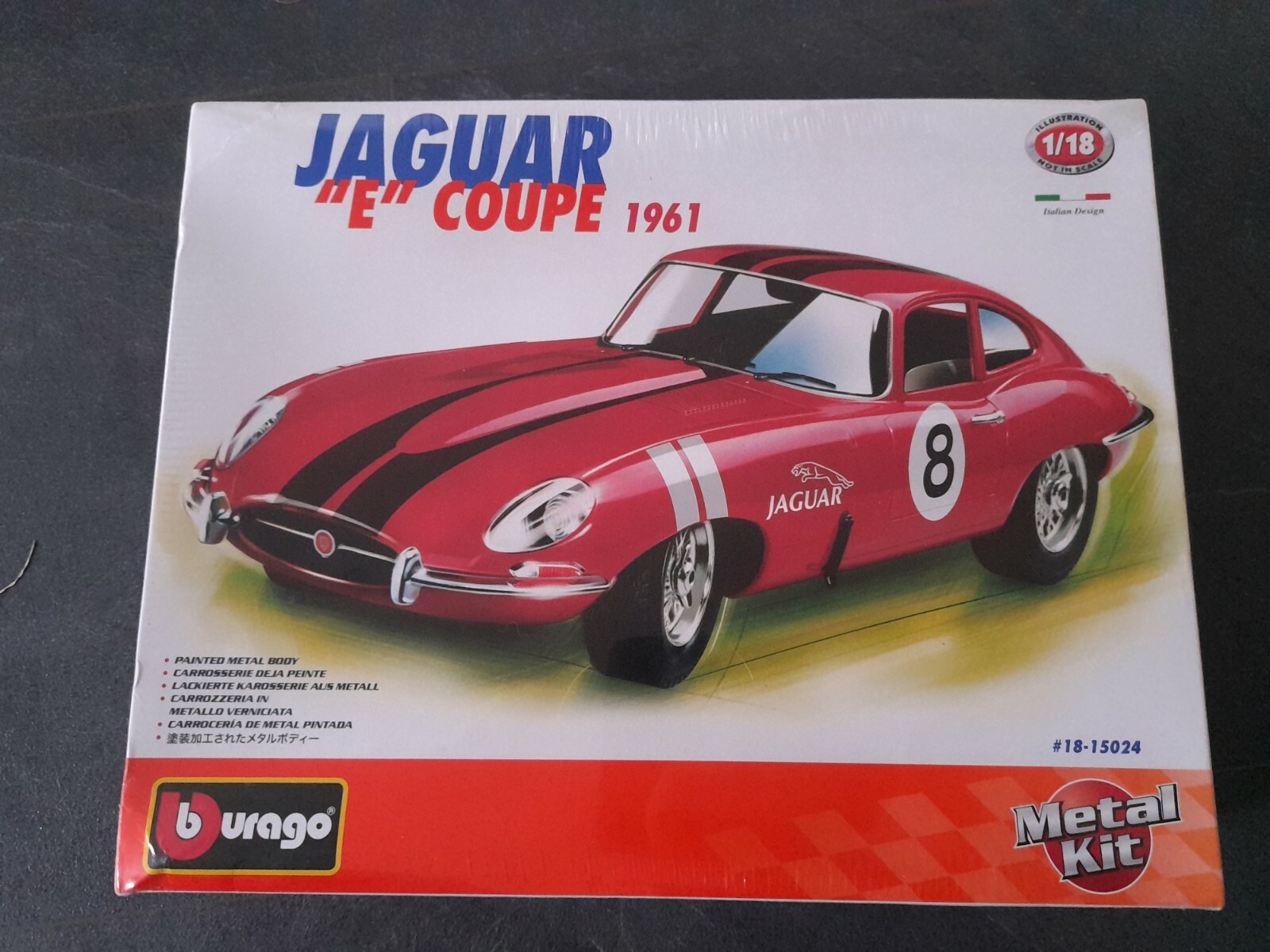 NEW BURAGO 1961 JAGUAR E-TYPE MODEL KIT METAL WITH PLASTIC PARTS XKE ...