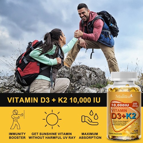 Vitamin D3 K2-10000iu D3 & 250mcg of Vitamin K2 as MK7-120 Softgels | eBay