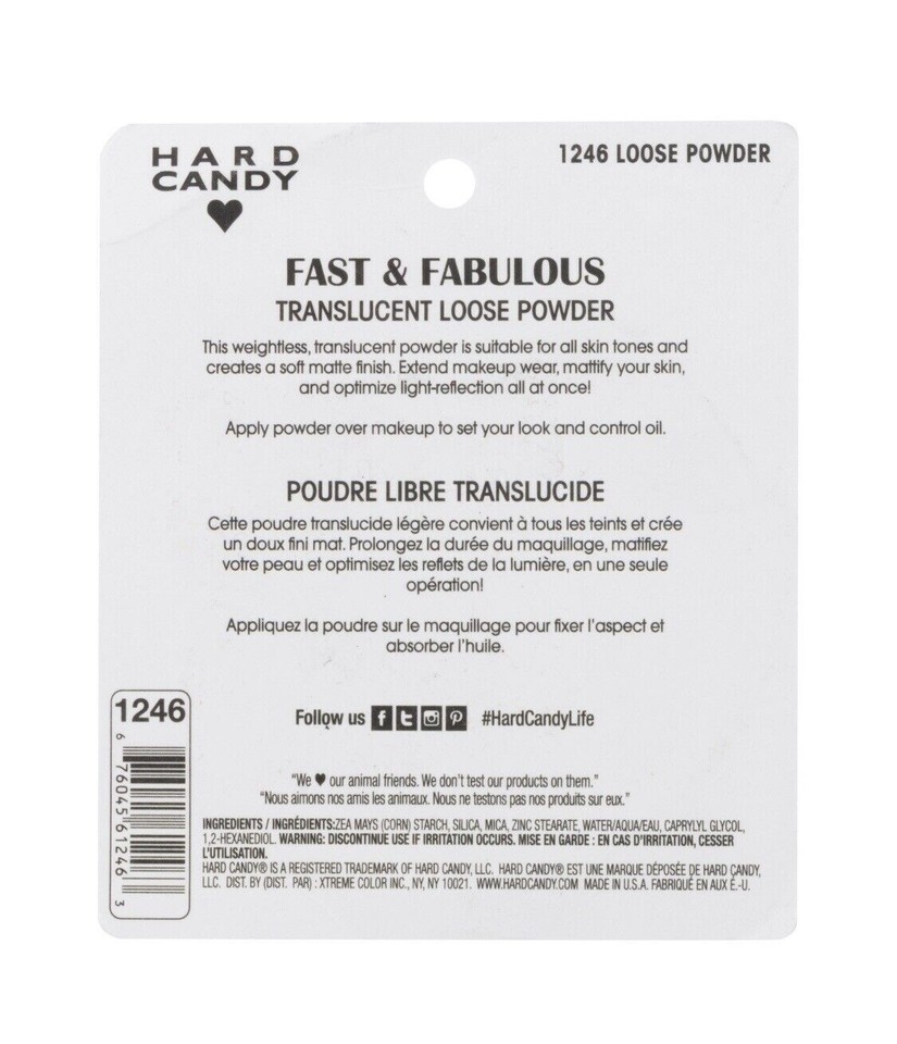Hard Candy Fast & Fabulous Translucent 1246 Loose Powder 0.63 oz NEW ...