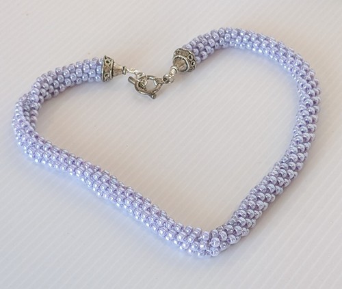 VINTAGE-RETRO Fabulous Thick 18" Pastel Purple Beaded Rope Necklace | eBay