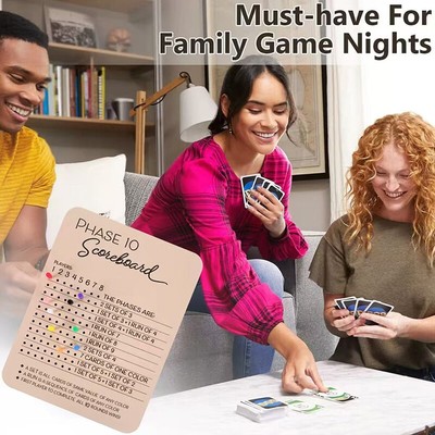 Phase10ScoreBoard Wooden Scoreboard Round Tracker Board Party Board ...