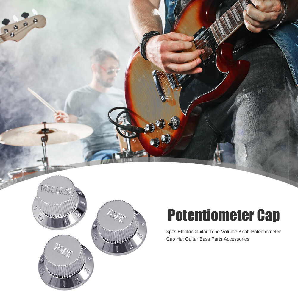 3pcs Volume Tone Control Knobs Potentiometer Caps for Guitar Parts ...