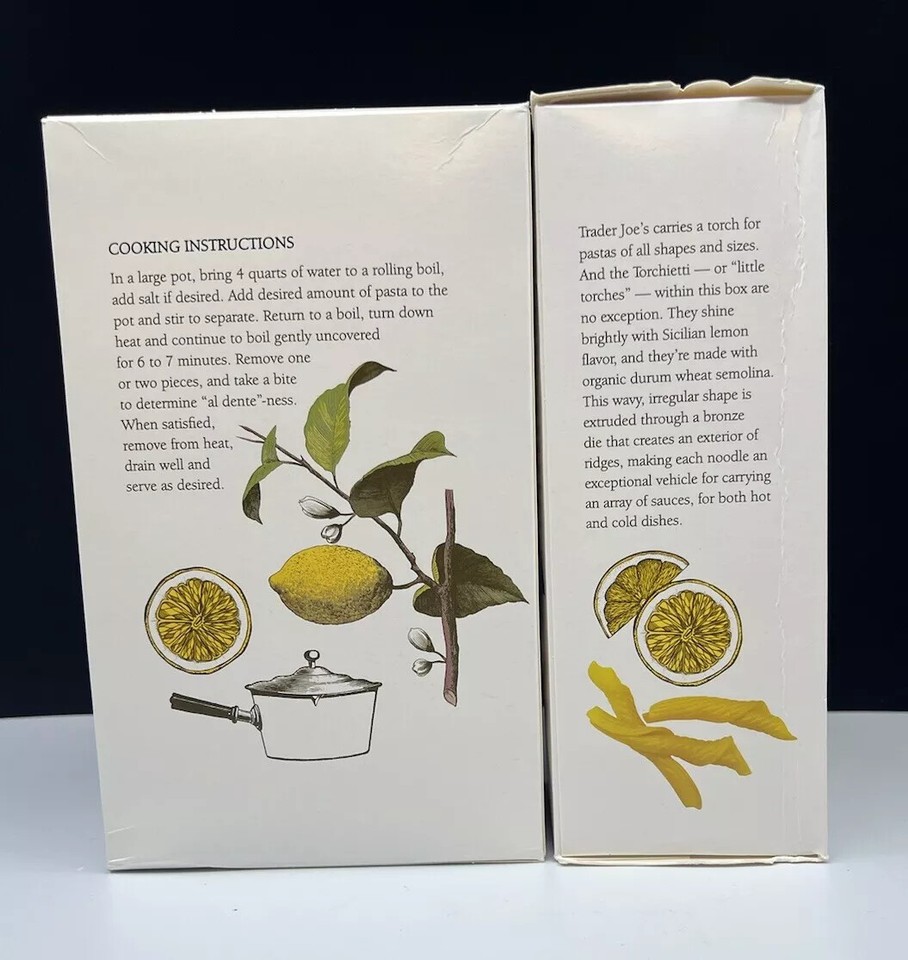 Trader Joes Organic Lemon Torchietti Pasta IMPORTED FROM ITALY Only 4 ...