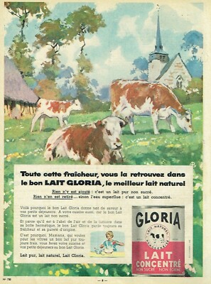 publicité Advertising 0521 1959 lait Gloria concentré non sucré | eBay