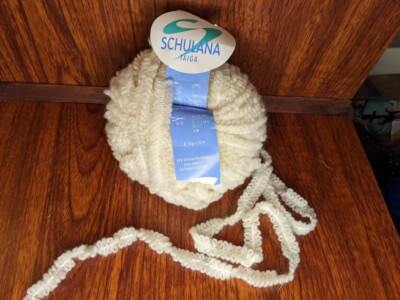 Schulana Taiga creamy curly yarn color #10 lot #3203 wool nylon yarn ...