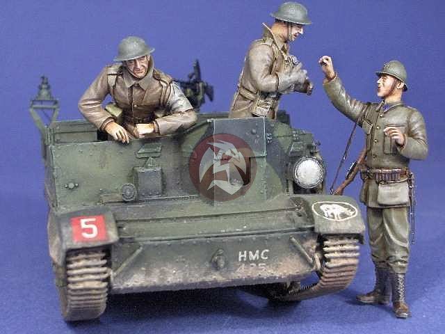Resicast 1/35 Welcome to Belgium 1940 BEF Carrier Crew & Belgian ...