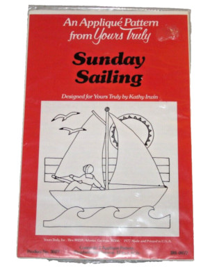 Yours truly Sunday Sailing applique by Kathy Irwin | eBay