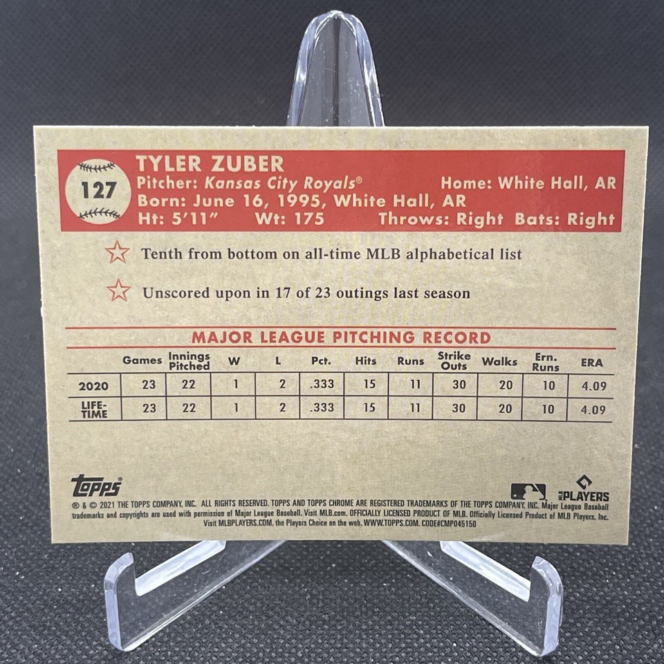 2021 Topps Chrome Platinum Anniversary Rookie Rc Tyler Zuber #127 ...