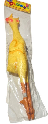 Classic CLOWN RUBBER CHICKEN Soft Fake Yellow Bird Clown Prop Funny ...