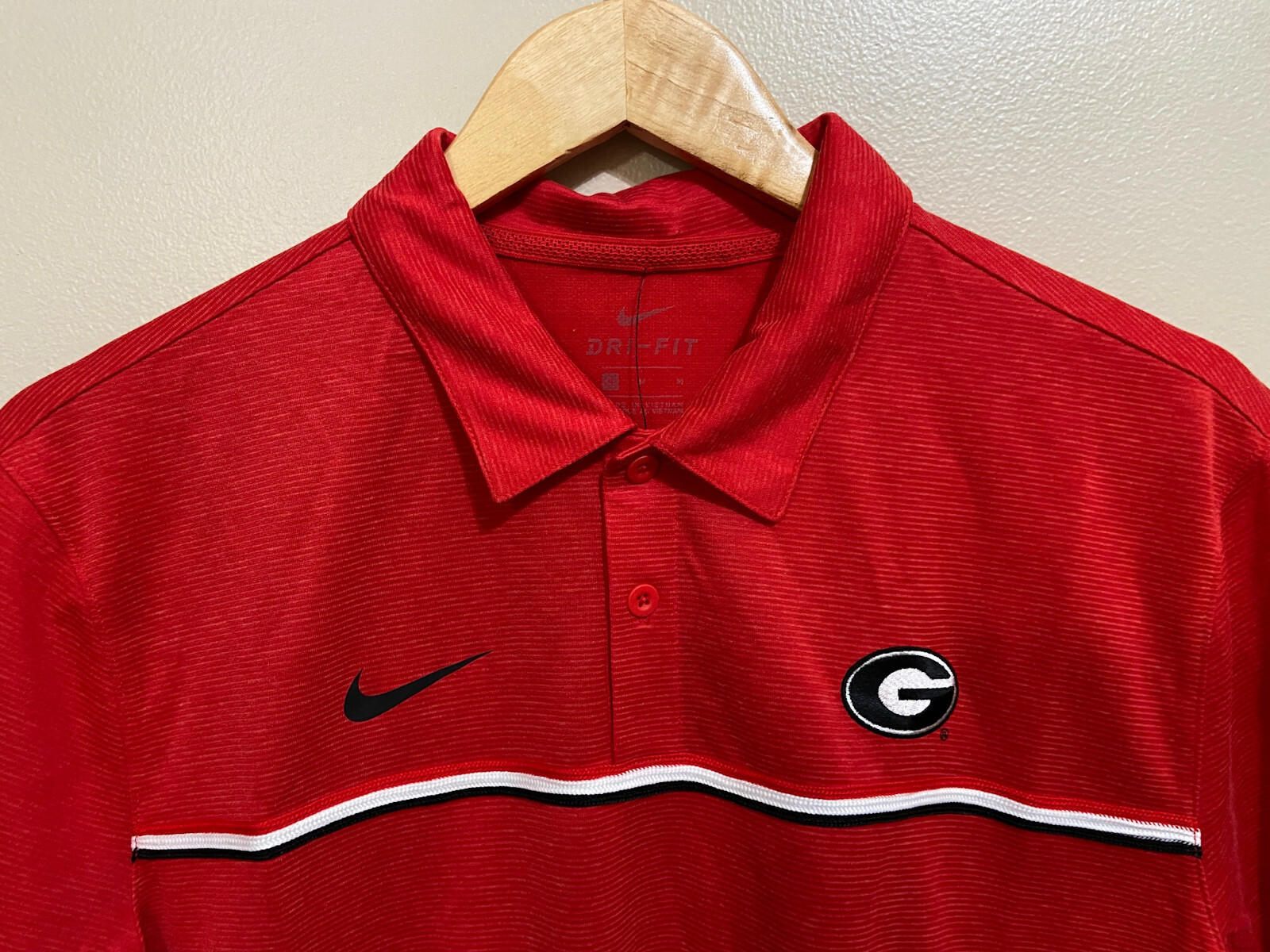 Nike Georgia Bulldogs UGA Dawgs Football Coach Polo Shirt Red Mens XL ...