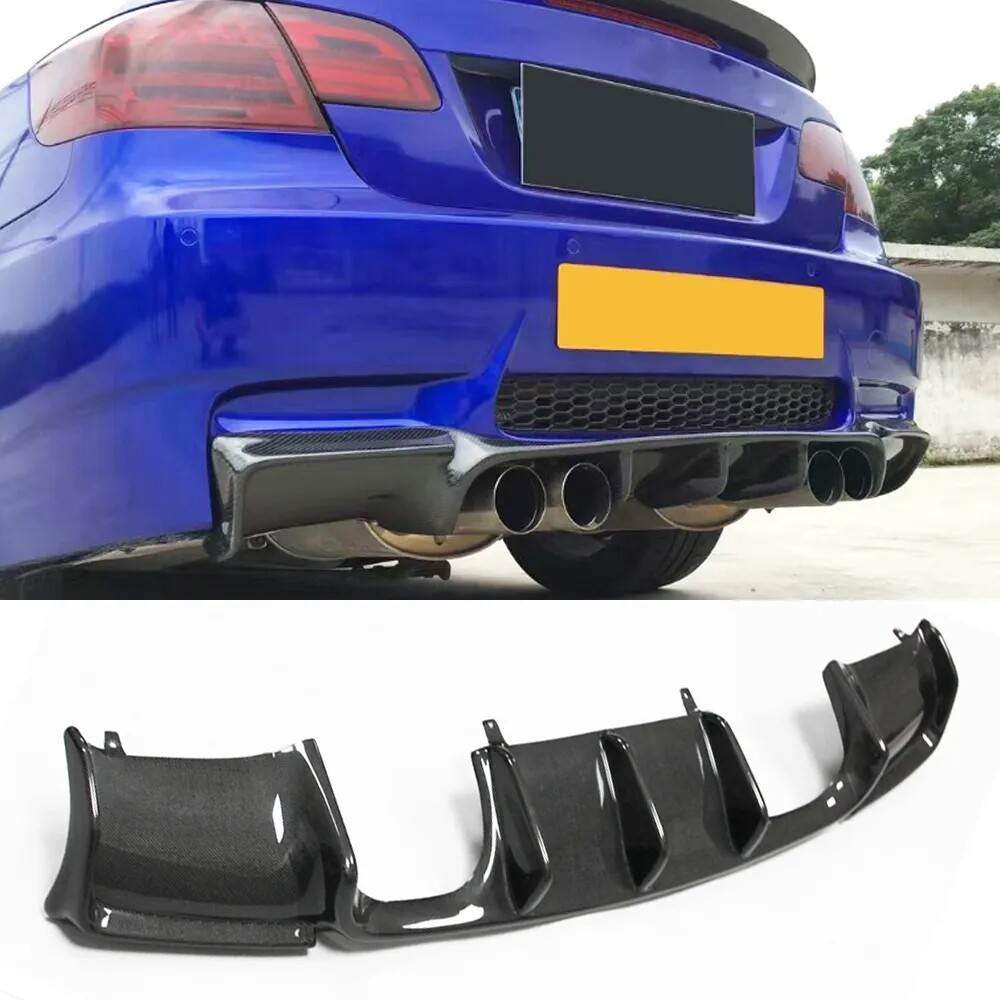 FOR BMW E92 E93 E93 M3 V STYLE FULL SIZE REAL CARBON FIBER REAR BUMPER ...