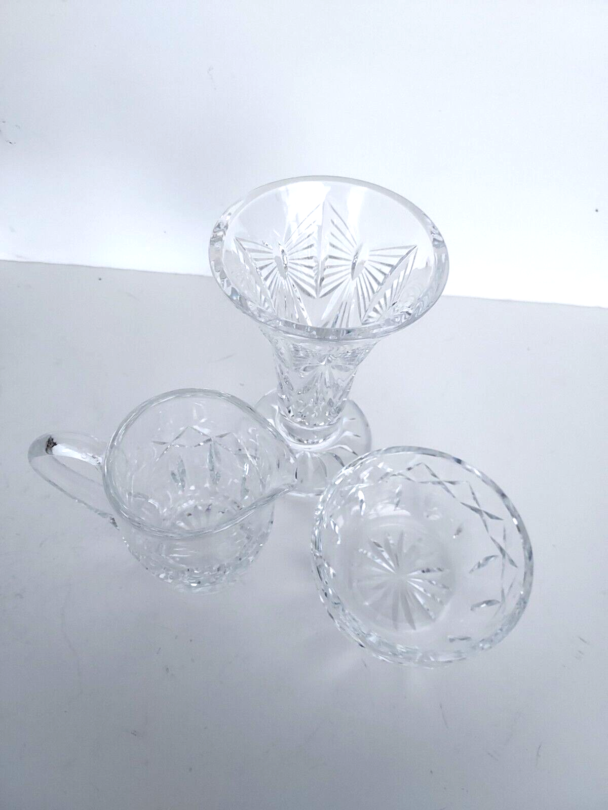 Waterford Crystal Vintage Kerry Creamer Sugar & Butterfly vase , 3 pc ...