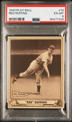 1940 PLAY BALL #10 RED RUFFING PSA 6 | eBay