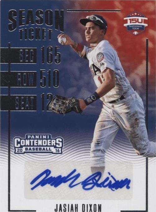 2016 Panini Elite Extra Edition - USA Baseball Contenders Season Ticket ...