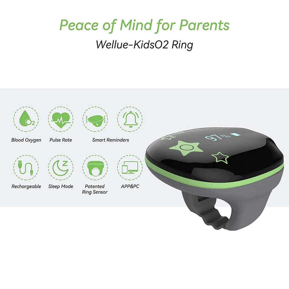 Wellue KidsO2 Children Blood Oxygen Audio Alarm In Wearable, 45% OFF