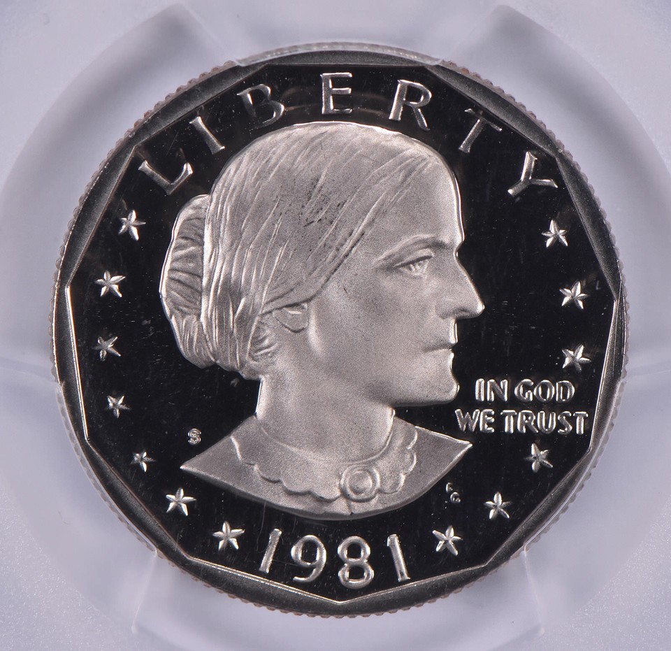 1981-S Susan B Anthony Dollar Type 1 PR70 DCAM PCGS Blue Label | eBay