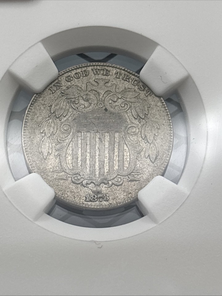 1873 Open 3 5C MS62 Shield Nickel - Mint Error, Lamination, Die Crack ...