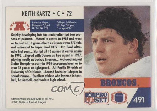 1991 Pro Set Keith Kartz #491 Rookie RC | eBay