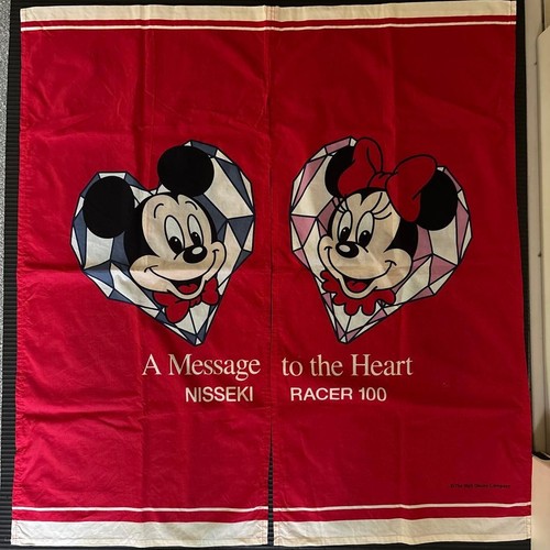 Mickey Minnie Disney Heart Noren Curtain Cotton Red 89x84cm | eBay