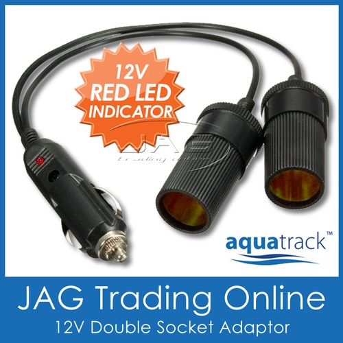 12V POWER PLUG & DOUBLE CIGARETTE SOCKET ADAPTOR LED - Boat/Caravan ...