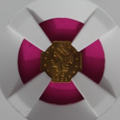 1871 UNC Details Damaged 25 Cents Gold California Fractional Coin NGC ...