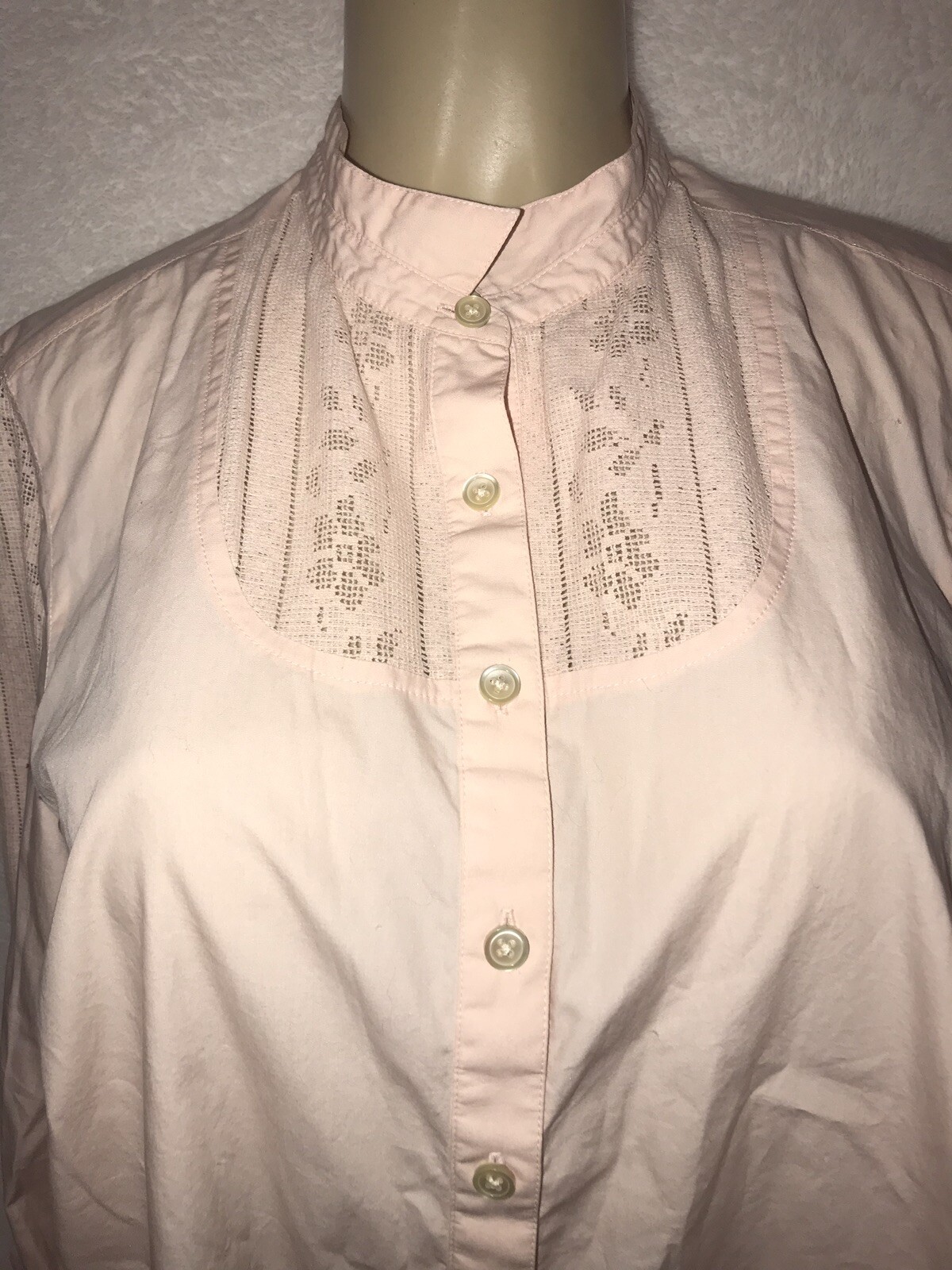 J. JILL Peach Mandarin Style Collar Button Up Shirt T… - Gem