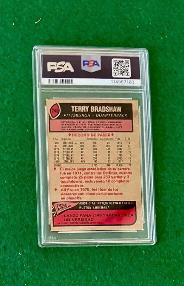 Terry Bradshaw 1977 Topps Mexican #245. New slab! PSA graded EX-MT6 | eBay