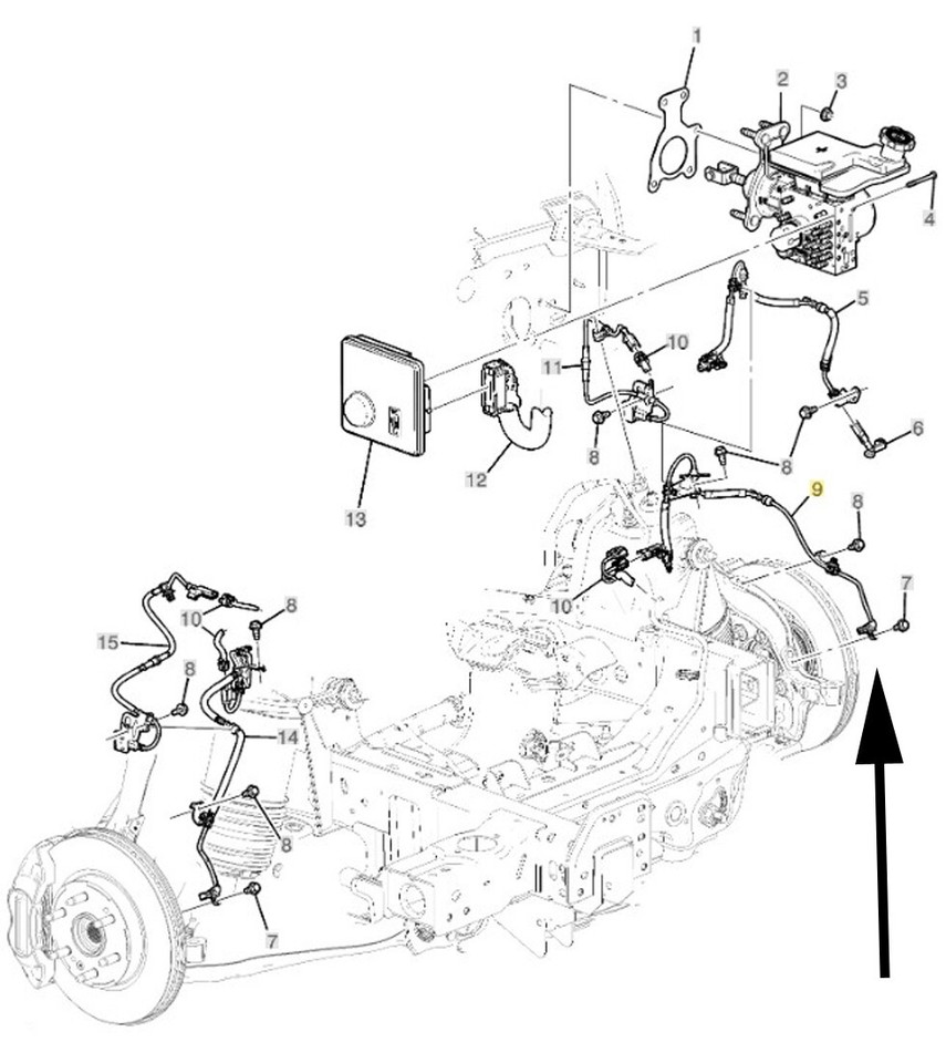 Front Wheel Speed Sensor Driver Side 2021-2023 Escalade Suburban Tahoe ...