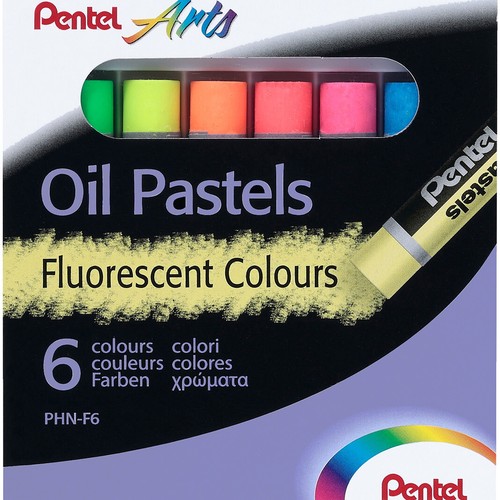 PENTEL Arts Oil Pastels - Assorted Fluorescent Colours (Pack of 6 ...