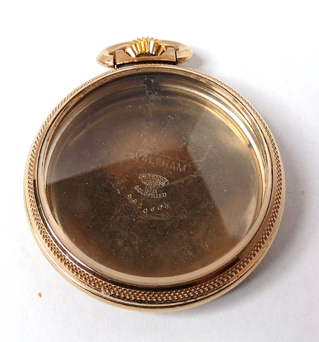 ANTIQUE MENS WALTHAM 16's POCKET WATCH CASE ONLY 10K GOLD FIL 50.5MM IN ...