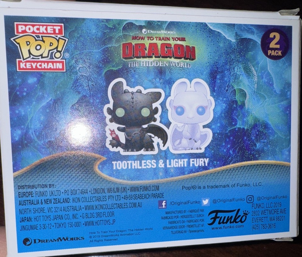 FUNKO POCKET POP! KEYCHAIN 2019 HTTYD THE HIDDEN WORLD TOOTHLESS ...