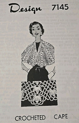 7145 Vintage CAPE Pattern to Crochet SML (Reproduction) | eBay