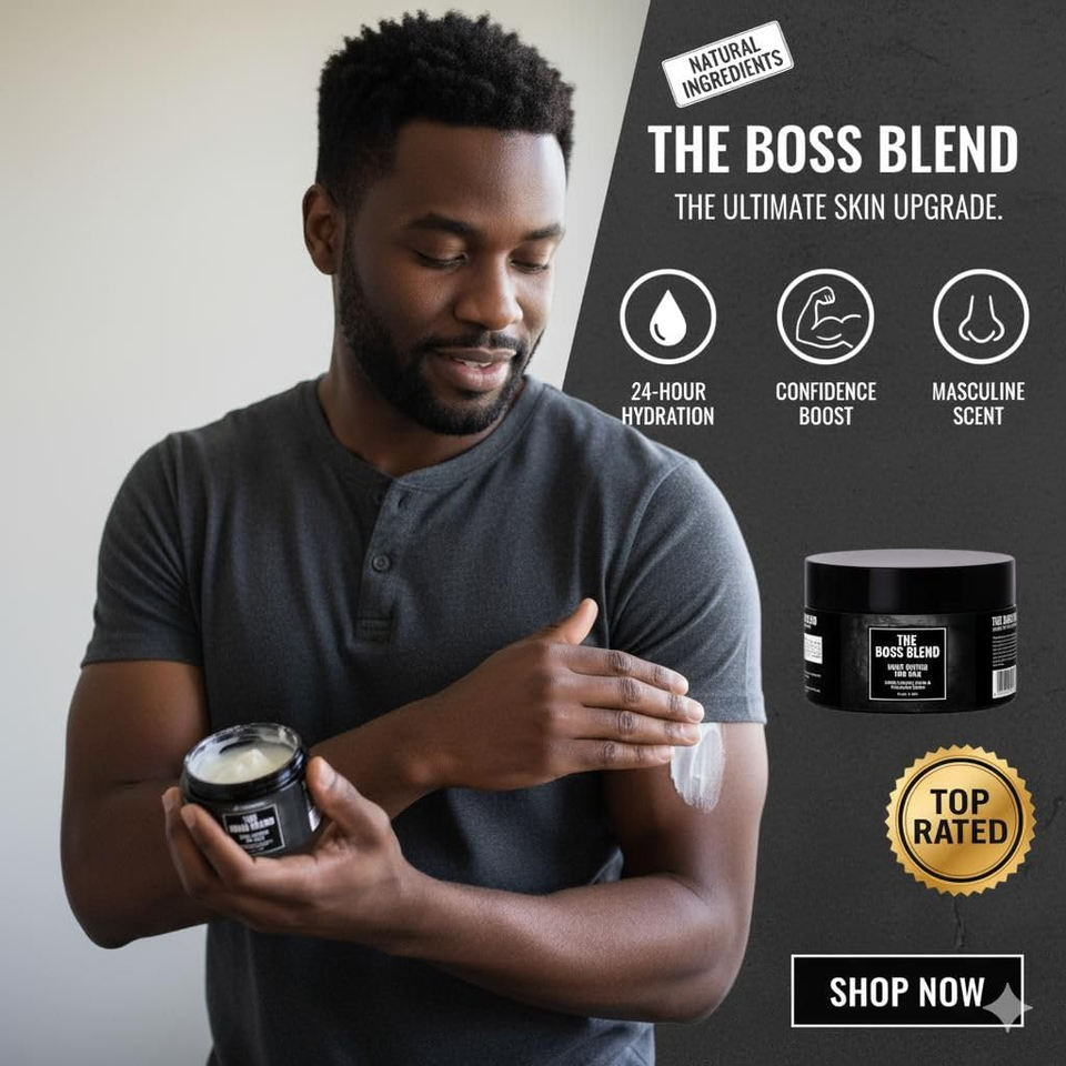 Body Butter for Men, Shea and Mango Butter Blend. Cologne Scent, 24 ...